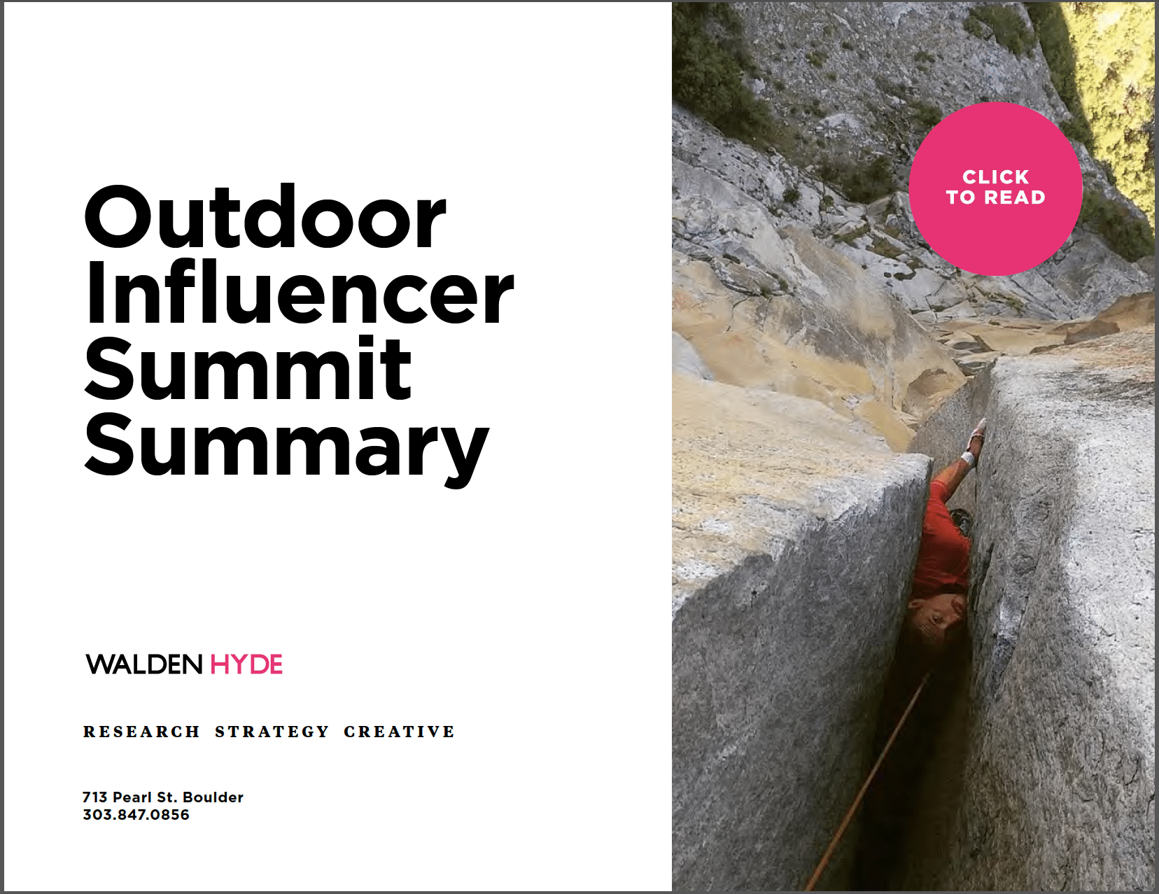 Outdoor Influencer Summit | WALDEN HYDE